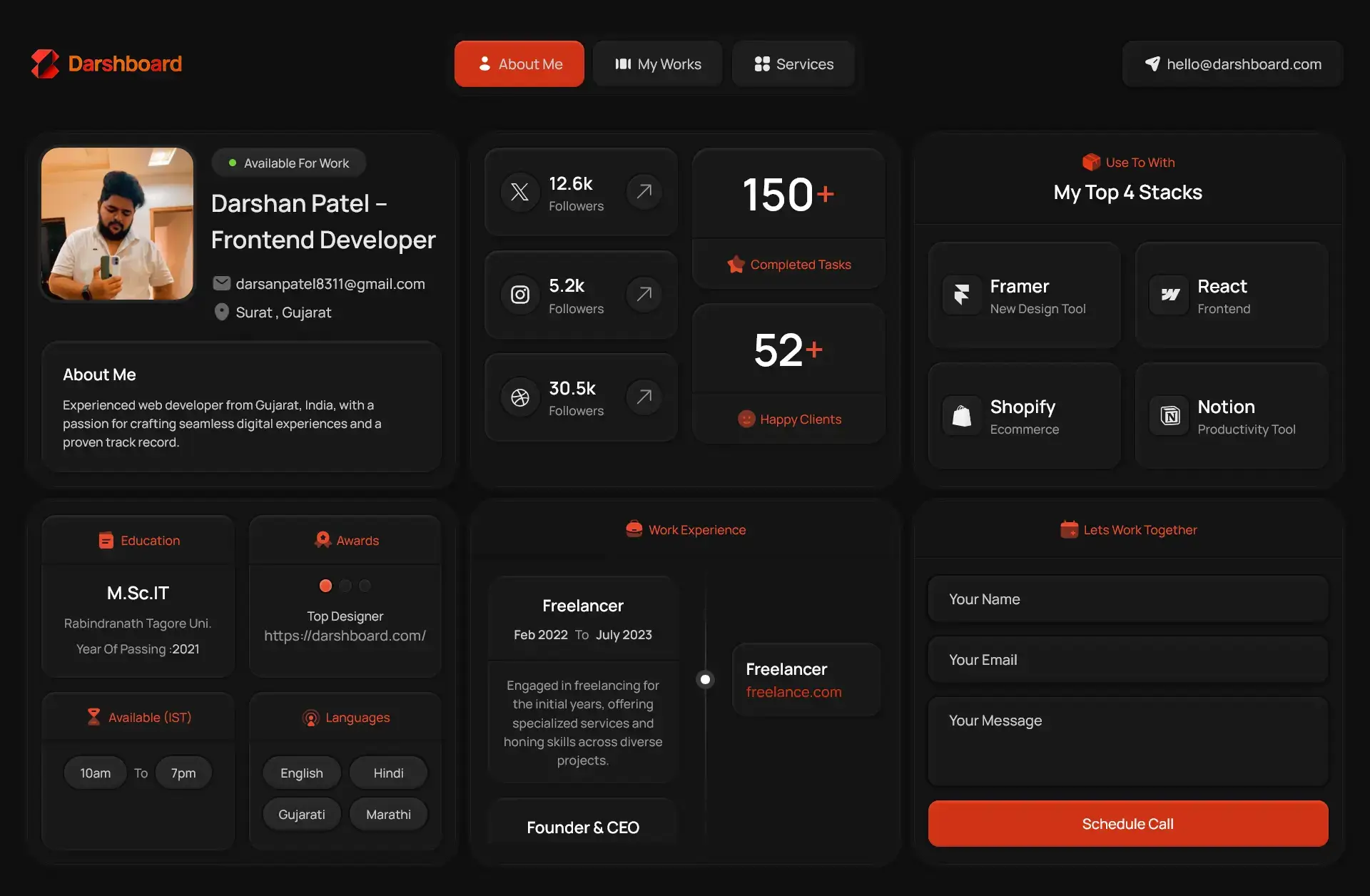 Darshan Patel | Frontend Developer from India – Meet the Visionary